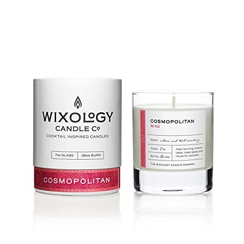 Wixology Cocktail Inspired Soy Candle - Reusable Rocks Glass - Made in Kentucky - 7 oz (Cosmopolitan)