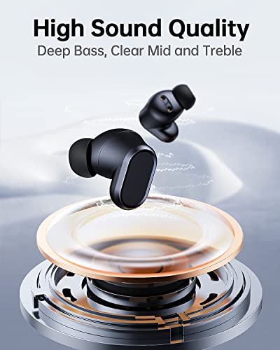 GUSGU X2 True Wireless Earbuds Bluetooth Headphones, Premium Sound Quality, Bluetooth Earbuds with Microphone, Touch Control Wireless Earphones, IPX5 Waterproof, Wireless Earbuds for iPhone, Android