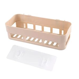 tbjie shower caddy plastic drain rack multi wall-mounted purpose bathroom storage shelf self-adhesive shower organizer supplies doccia con colla inox antiruggine cestello portaog (color : beige)