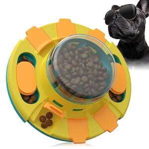 kadtc puzzle toys for dog boredom and mentally stimulating slow food treat feeder button dispenser keep busy pet bowl puppy brain mental stimulation toy level 2 1 small/medium/large interactive game