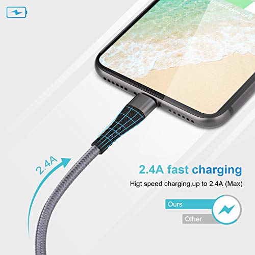 4Pack【Apple MFi Certified 】 Long iPhone Charger Cord, iPhone Charger 10 ft, iPhone Charger Cable Compatible with iPhone 14/13/12/11/11Pro/11Max/ X/XS/XR/XS Max/8/7/6/5S/SE/iPad Mini，More