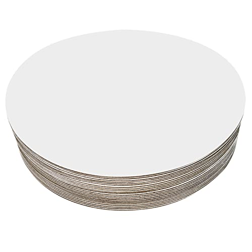 CHERRY 25-Pack 12 inch Sturdy Round Cake Boards, White Cardboard Cake Circles plate Scalloped Base,Pack of 25