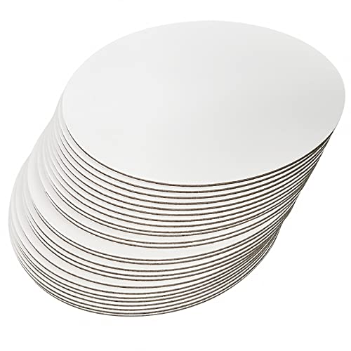 CHERRY 25-Pack 12 inch Sturdy Round Cake Boards, White Cardboard Cake Circles plate Scalloped Base,Pack of 25