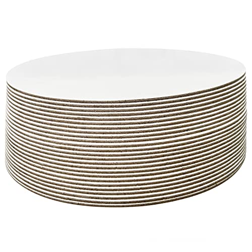 CHERRY 25-Pack 12 inch Sturdy Round Cake Boards, White Cardboard Cake Circles plate Scalloped Base,Pack of 25