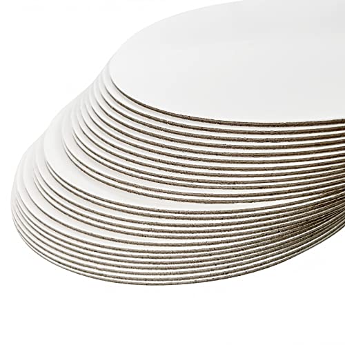 CHERRY 25-Pack 12 inch Sturdy Round Cake Boards, White Cardboard Cake Circles plate Scalloped Base,Pack of 25