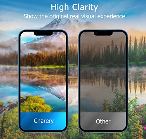 Cnarery [2 Pack] Privacy Screen Protector for iPhone 14/iPhone 13/iPhone 13 Pro, Anti Spy Tempered Glass with Alignment Frame Full Coverage Easy Installation Anti-peeping