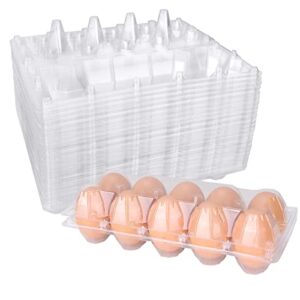 zoforty 60 pack plastic egg cartons bulk empty clear chicken egg tray disposable egg carton holder for chicken farm, refrigerator storage, family pasture (10 grids)