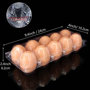 ZOFORTY 60 Pack Plastic Egg Cartons Bulk Empty Clear Chicken Egg Tray Disposable Egg Carton Holder for Chicken Farm, Refrigerator Storage, Family Pasture (10 Grids)