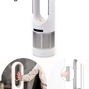 SABYDICAR Bladeless Heater Fan Standing Cooler Heater Tower Fan for Home Office,Remote Household Leafless Tower Fans,11 Speeds Electric Fan,8H Timer,80° Oscillating Fan