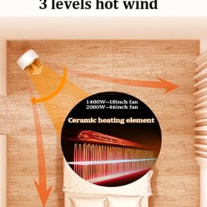 SABYDICAR Bladeless Heater Fan Standing Cooler Heater Tower Fan for Home Office,Remote Household Leafless Tower Fans,11 Speeds Electric Fan,8H Timer,80° Oscillating Fan