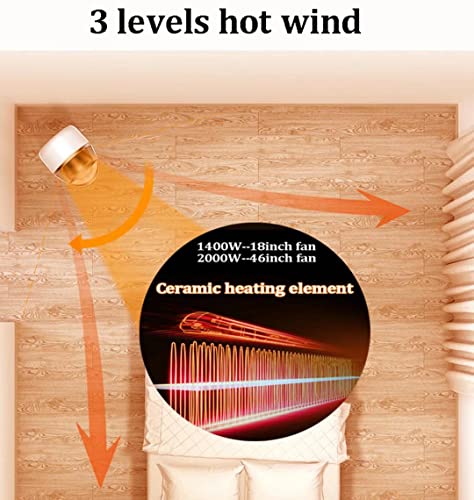 SABYDICAR Bladeless Heater Fan Standing Cooler Heater Tower Fan for Home Office,Remote Household Leafless Tower Fans,11 Speeds Electric Fan,8H Timer,80° Oscillating Fan