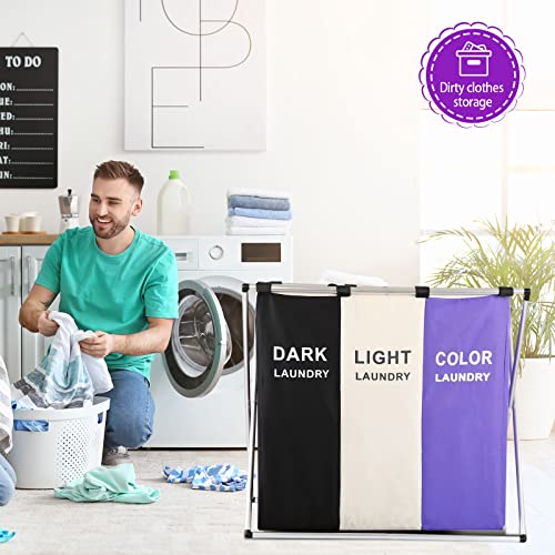 180L Large Laundry Basket, Laundry Hamper, Dirty Clothes Hamper for Laundry, Collapsible, Waterproof Laundry Baskets with Handles for Laundry, Dorm, Family (Purple)