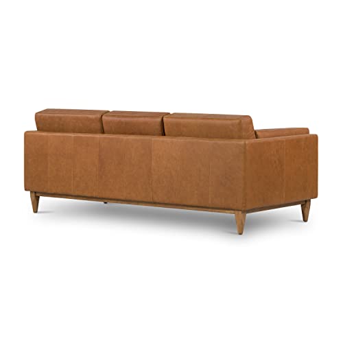 POLY & BARK Mara 91" Sofa in Full-Grain Pure-Aniline Italian Tanned Leather in Saddle Tan