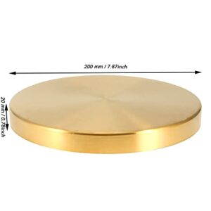 JOIKIT 2 Pack 8 Inch Round Gold Serving Tray, Stainless Steel Metal Decorative Platter, Round Metal Serving Tray Storage Trays Coffee Dish Plate for Organizing Makeups, Jewelry, Tableware