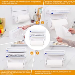 Levvohd 2-in-1 Aluminum Foil Plastic Wrap Dispenser with Cutter, Kitchen Wall Mount Foil and Plastic Wrap Organizer, Compatible with Any Brand of 12 X 750 Ft Plastic Wrap (No Tissue Holder)