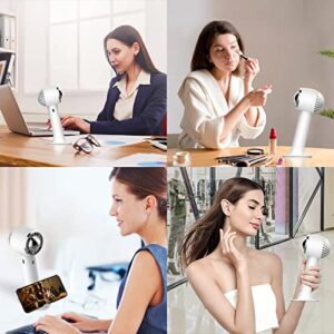 LUCHEN Handheld Fan Personal Mini Fan Portable USB Rechargeable Adjustable Desk Table Fan for Kids Girls Women Men Home Office Indoor Office Outdoor Travel White