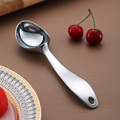 Kyraton 6.9 inches Heavy Duty Ice Cream Scoop, High Quality Stainless Steel Professional Grade Scooper for Spooning Frozen Hard Gelato and Sorbet, Cookie Dough, Sorbet, Almond Melon, Dishwasher Safe