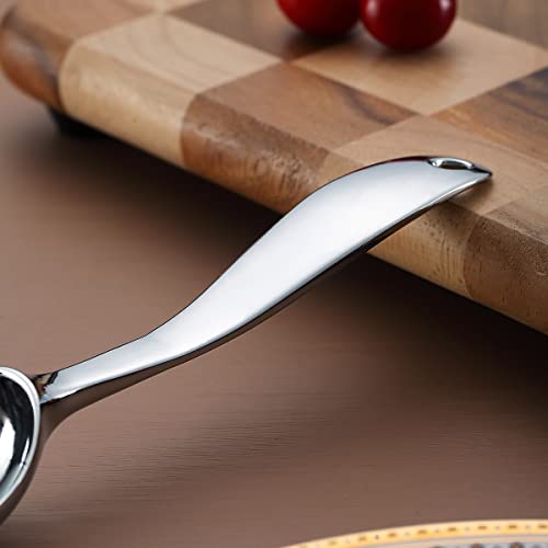 Kyraton 6.9 inches Heavy Duty Ice Cream Scoop, High Quality Stainless Steel Professional Grade Scooper for Spooning Frozen Hard Gelato and Sorbet, Cookie Dough, Sorbet, Almond Melon, Dishwasher Safe