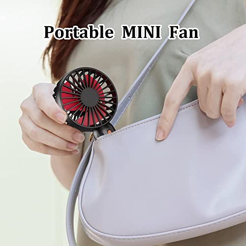 WITHOUSE Mini Handheld Fan, Portable Hand Fans USB Personal Rechargeable Battery Operated Small Desk Fans with 3 Speed for Women Girls Kids Indoor Outdoor Travel Office Room Bedroom（Grey）