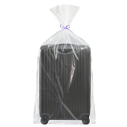 Extra Large Clear Plastic Storage Bags,5Pieces 40x60 Inches Big Giant Jumbo Huge Plastic Storage Bags for Luggage, Suitcase,Furniture,5 Ribbons Included