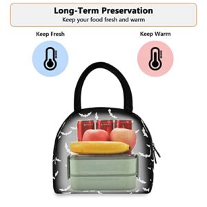 Halloween Bat Lunch Bag for Women Girls Kids Men Reusable Insulated Lunch Tote Bag for Office Work School Picnic Hiking