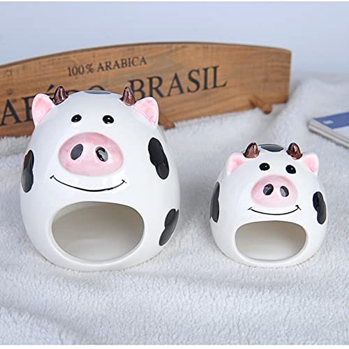 Gigicloud Ceramic Hamster House Summer Cooling Ceramic Nest Cartoon Cow Mini Pet Hideout Hamster Cave Cooling House NES for Hamster Golden Bear Rats Guniea Pig