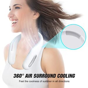 VLHUD Portable Neck Fan, Personal Fan, Hands Free Bladeless Fan, 360 Degree Free Rotation Adjustable Neck Fans, USB Powered Hanging Neck Fan,3 Speeds, Suitable for Office, Travel, Outdoor.