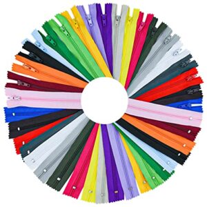 20 pcs nylon coil zippers sewing zippers for tailor sewing in 20 assorted colors colorful crafts bulk zipper supplies mixed color invisible zippers for bags garment craft diy accessories (12 inches)