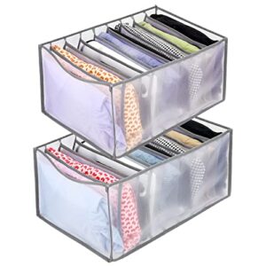 2 pcs jeans storage box wardrobe clothes organizer 9 grids divider closet drawer organizer washable foldable storage basket t-shirt,legging,skirts,jeans clothes organizer