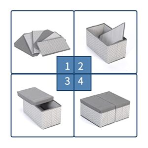 ShanSon Fabric Storage Bins 2 Pack One Click Installation Storage Cubes with Lids Foldable Storage Baskets with Cover for Home Bedroom Kids Room Closet Office Nursery and Toys Organization Grey