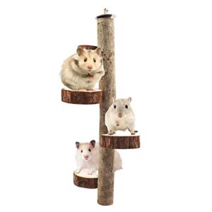 chinchilla hanging wooden rotating platform, bird perch platform stand toy, natural wood perch stand platform, small animals cage accessories for parrots rats parakeets cockatiels sugar glider