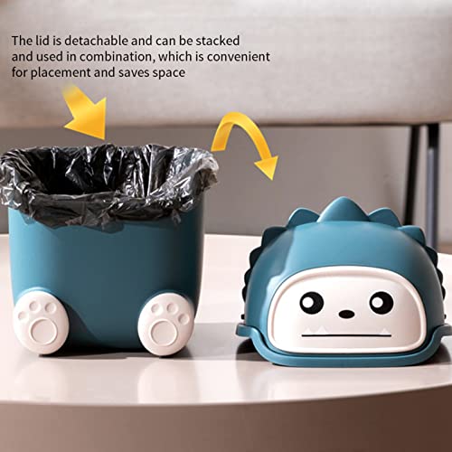 Ochine Mini Trash Can Mini Desktop Wastebasket with Lid Cute Cartoon Monster Deer Desk Trash Can Countertop Trash Bin Tabletop Waste Bin Garbage Can for Home Office Bathroom Kitchen Bedroom