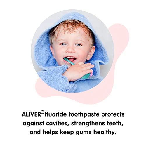 Foam Toothpaste Kids, Toddler Low Fluoride Toothpaste with Natural Formula to Reduce Plaque, Children Whitening Foaming Toothpaste for U Shaped Toothbrush for Kids Ages 3 and Up (Peach)