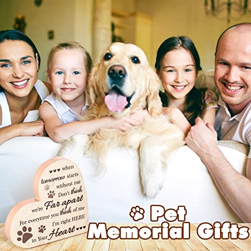 Maitys Pet Memorial Gifts Bereavement Remembrance Gifts for Loss of Dog Cat Sympathy Condolence Gifts Heart Shaped Wood Sign When Tomorrow Starts Without Me Wooden Plague for Table Desk Decor