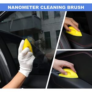 Leather Cleaning Care Tool Kit Car Care Washes & Waxes Kits Used for Cleaning, Waxing & Polishing of Leather Apparel, Furniture, Auto Interiors, Seats, Sofas, Shoes, Bags and Accessories 8 PCS Set