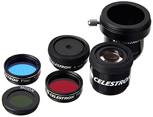 Celestron 21079 Cometron 114AZ Reflector Telescope, White & AstroMaster Telescope Accessory Kit