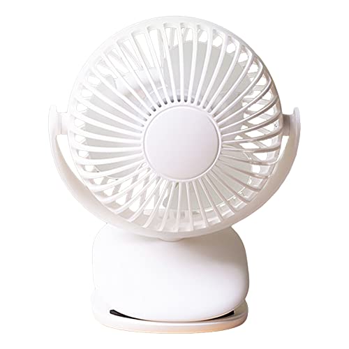 Yirepny Rechargeable Clip on Fan, USB Fan Mute Natural Wind Summer Desk Clip on Mini Portable Fan, Small Fan with Sturdy Clamp for Home,Office,Outdoor White