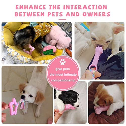 UETZLTB Puppy Chew Toys for Teething Small Dogs 5 Pack Puppy Toys Small Dog Chew Toys for Puppies Interactive Rubber Puppy Dog Teething Toys for Teeth Cleaning Funny Cute Soft Plush Squeaky Dog Toy