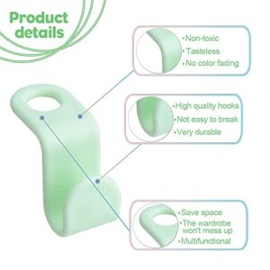 Clothes Hanger Connector Hooks, Cascading Hanger Hooks for Heavy Duty Space Saving, Durable Plastic Outfit Hanger Load 20 Pounds(30Pcs Green)