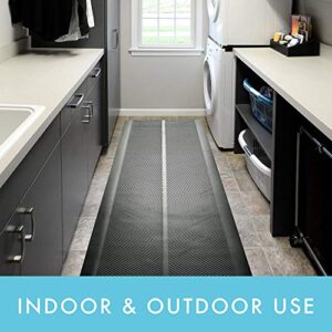 ClimaTex Indoor/Outdoor Rubber Runner Mat, Door Mat for Floor Protection, 27" x 8', Black (9A-110-27C-8)