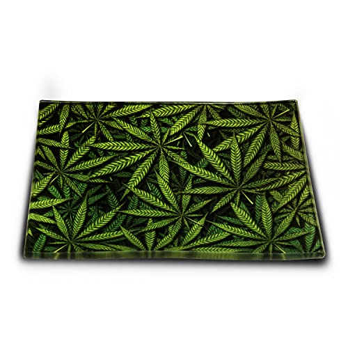 Tempered Glass Rolling Tray - Vibrant Design & Color - 6.25'' x 4.75''