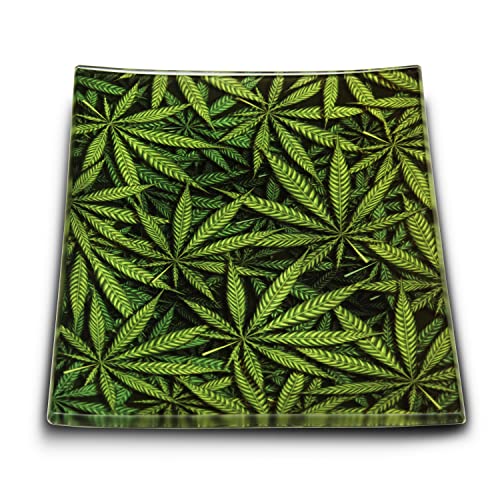 Tempered Glass Rolling Tray - Vibrant Design & Color - 6.25'' x 4.75''