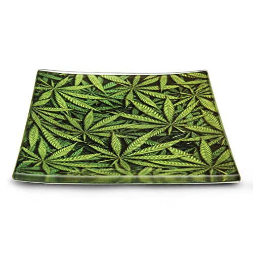 Tempered Glass Rolling Tray - Vibrant Design & Color - 6.25'' x 4.75''