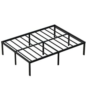 DiaOutro 18 Inch Queen Bed Frame Heavy Duty Metal Platform No Box Spring Needed, Maximum Storage, Easy Assembly, Noise Free, Black