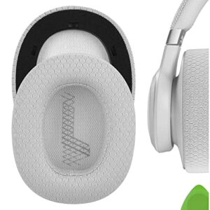 geekria comfort mesh fabric replacement ear pads for jbl live 650 btnc, lifestyle e65btnc, duet nc, live 660 btnc headphones ear cushions, headset earpads, ear cups cover repair parts (grey)