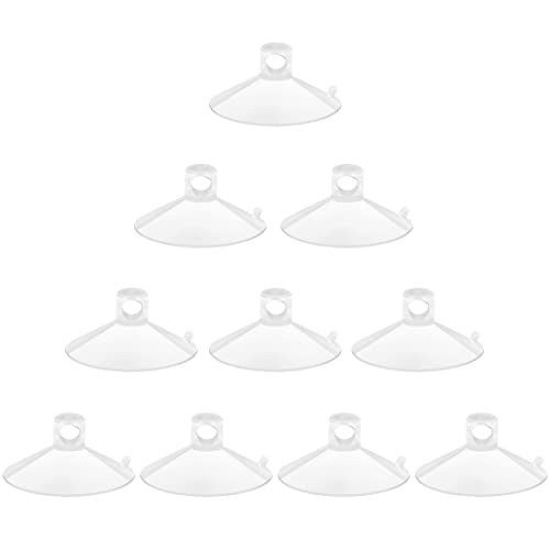 LuluEasy 10 Pieces 1.2 inch Small Suction Cups with Holes Clear Plastic Sucker for Hanging Crafts, Plush Dolls, Festivals Parties Theme Carnival Decoration Aquarium Thematic Ornaments