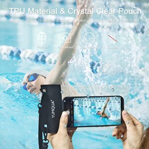 YUMQUA Large Waterproof Phone Pouch 2 Pack, IPX8 Waterproof Cell Phone Case Dry Bag Compatible with iPhone 14 13 12 11 Pro Max/8 Plus Galaxy S23 Ultra S22 S20+ Pixel 4 XL Up to 7.5", Black