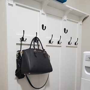 12 Pack Coat Hooks, Heavy Duty Wall Hooks with Screws Wall Mounted Robe Hooks Utility Hooks for Coat, Scarf, Bag, Towel, Key, Cap, Cup, Hat (Black)