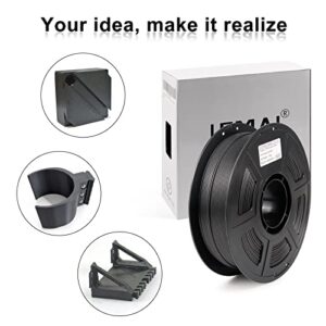 3D Printer Filament, IEMAI PETG Filament 1.75mm, PETG Filament Filled 20% Carbon Fiber, 3D Printing Filament 1kg Spool Matte Black