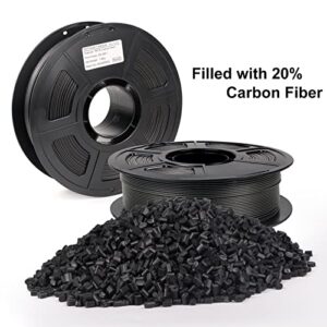 3D Printer Filament, IEMAI PETG Filament 1.75mm, PETG Filament Filled 20% Carbon Fiber, 3D Printing Filament 1kg Spool Matte Black